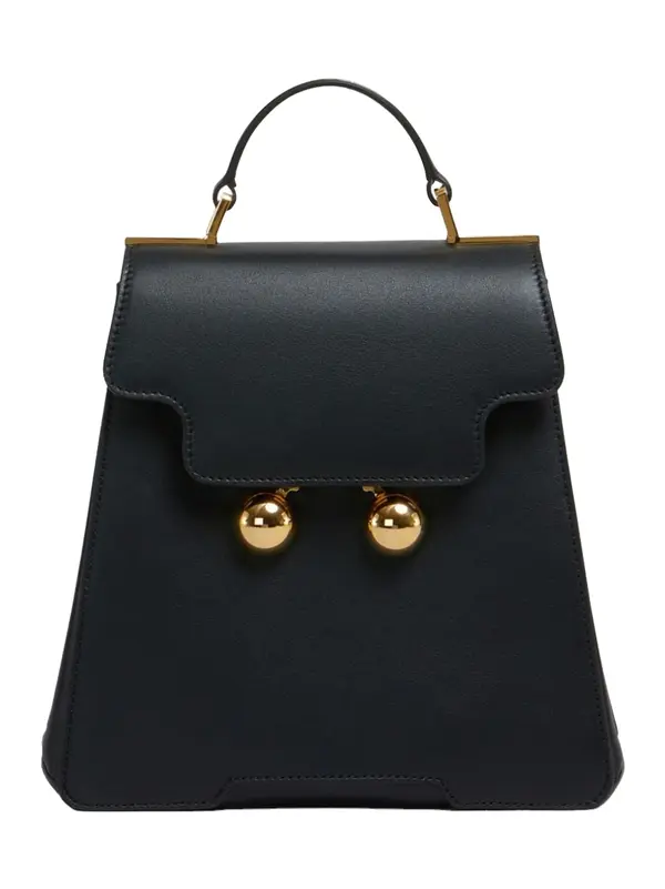 Marni Trunkaroo Leather Backpack - Black