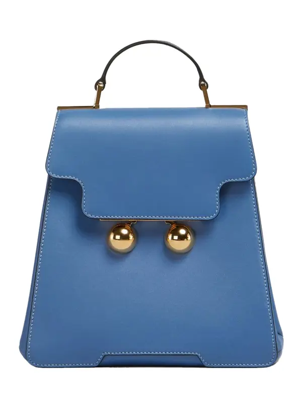 Marni Trunkaroo Leather Backpack - Blue