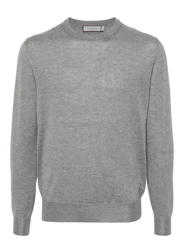 Canali Fine-knit Merino Jumper - Grey