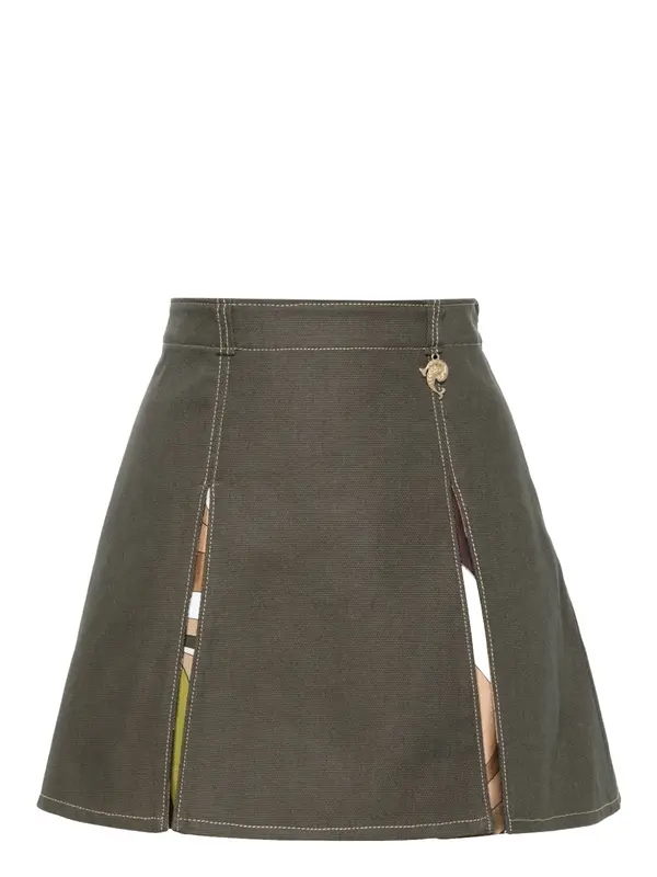 Emilio Pucci Box-pleated Twill Miniskirt - Green