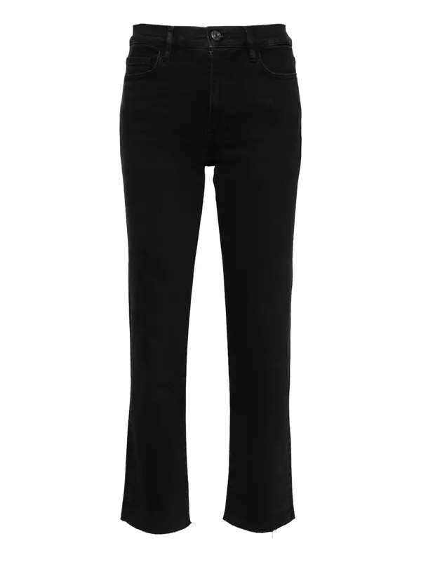 FRAME High-rise Straight-leg Jeans - Black