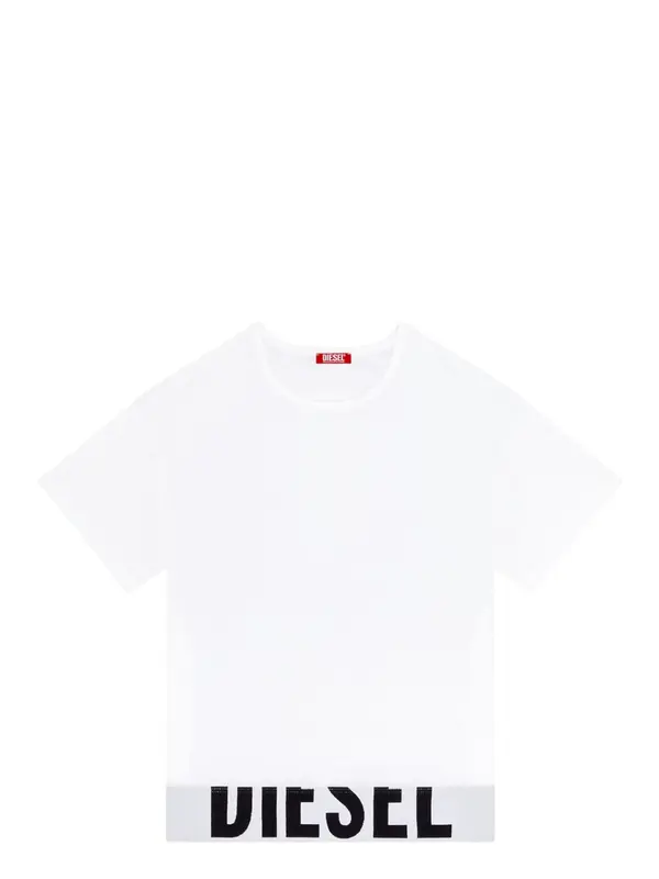 DIESEL® Logo-underband Crop Top - White