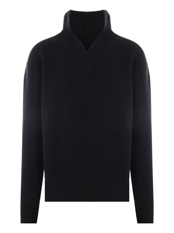 Rick Owens High-neck Wool Jumper - Black