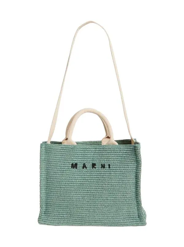 Marni Small Woven Tote Bag - Sea/ Green