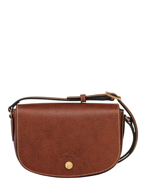 Longchamp Pure Leather Crossbody Bag - Brown