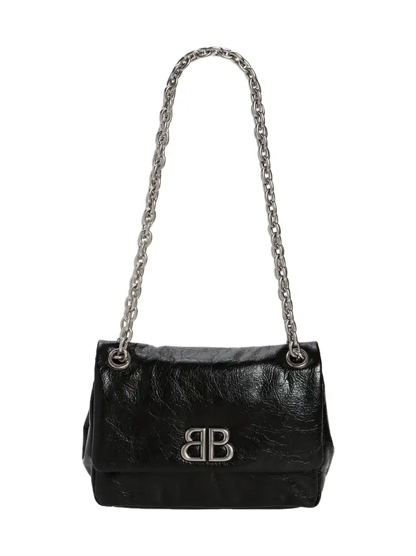 Balenciaga Mini Monaco Leather Shoulder Bag - 1000 Black