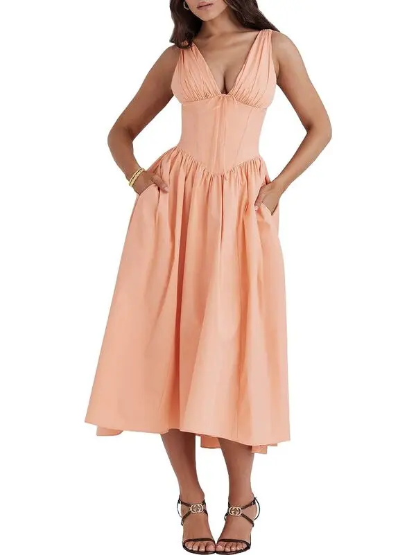 House Of Cb Emmelina Cocktail Dress - Papaya Punch