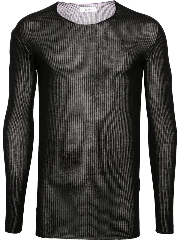 RIER Ribbed-knit Silk Jumper - Black