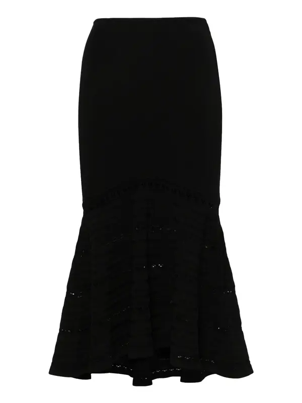 Victoria Beckham Flared Midi Skirt - Black
