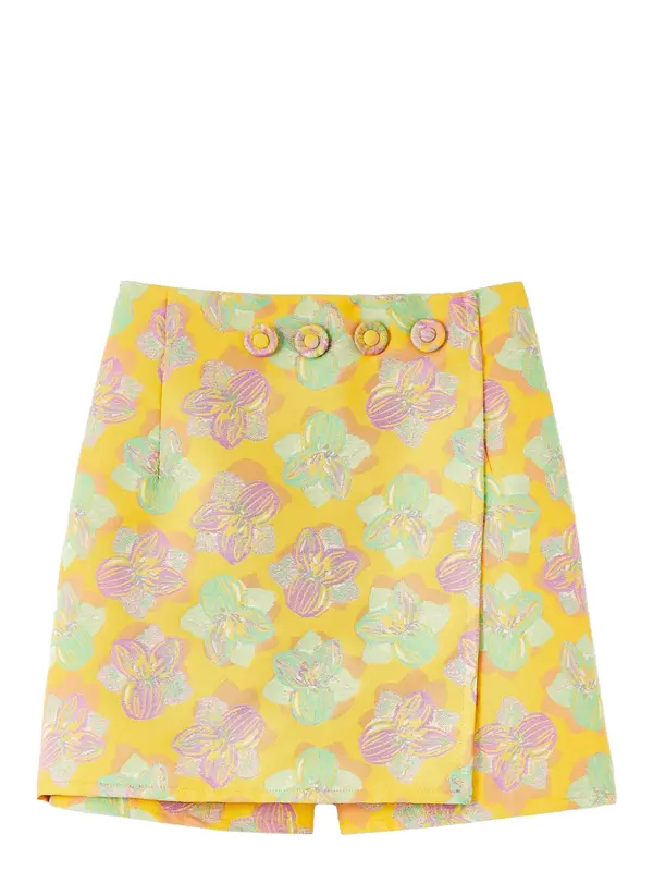 DESTREE Floral Print Shorts - Yellow