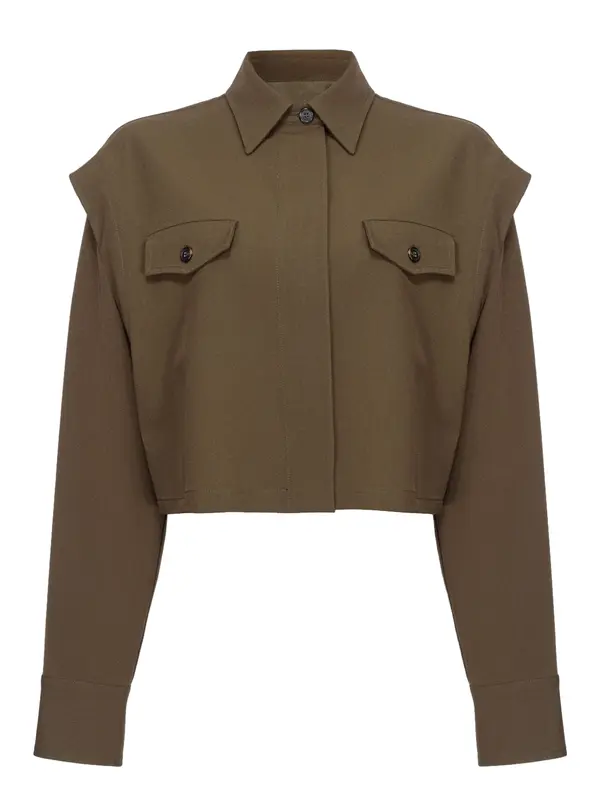 Pinko Fioriera Cropped Shirt - Brown