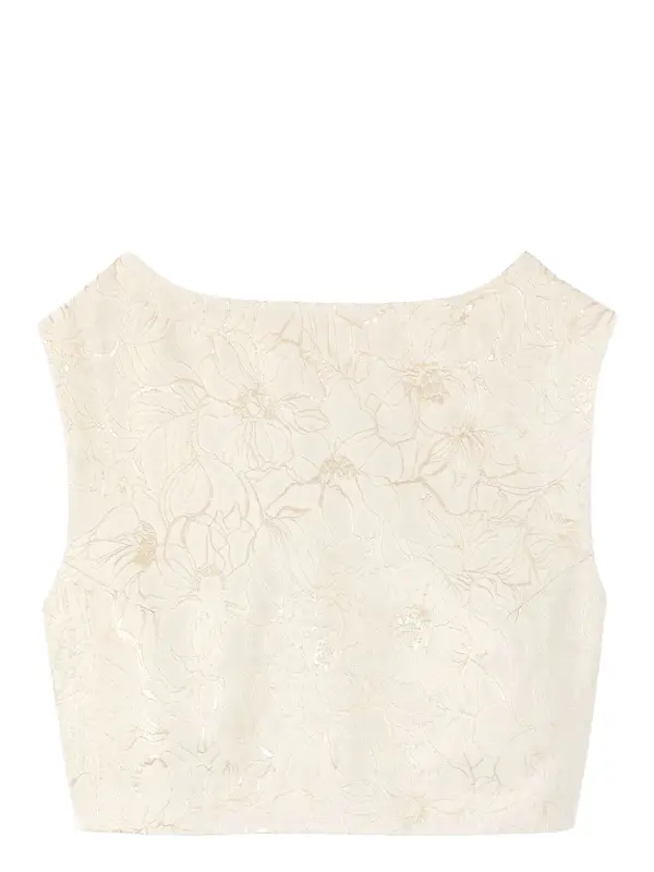 DESTREE Jacquard Sleeveless Top - Neutrals