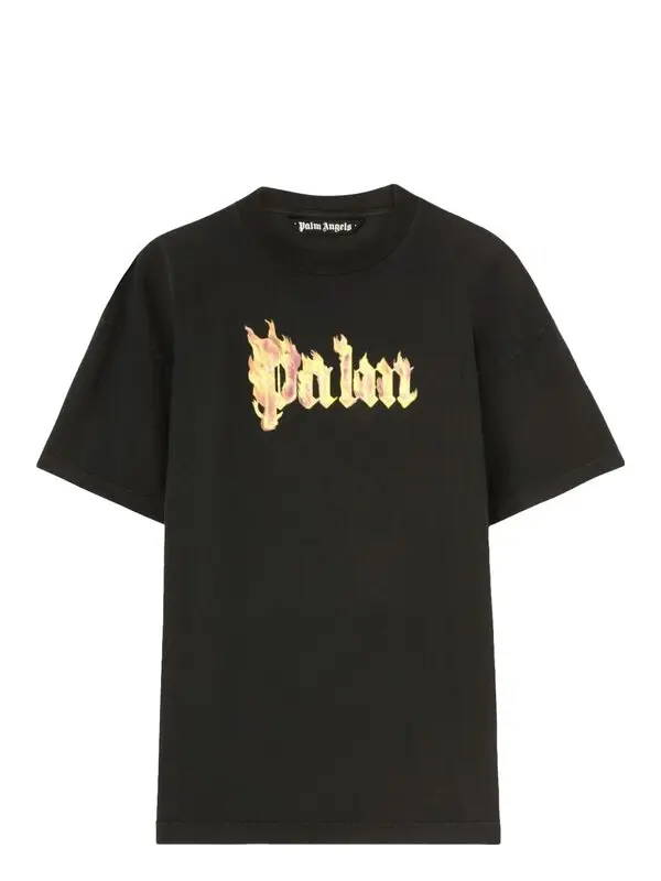 Palm Angels Logo-print Cotton T-shirt - Black