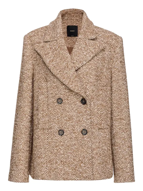 Pinko Double-breasted Blazer - Neutrals