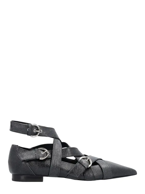 Pinko Gianira Leather Ballerinas - Black