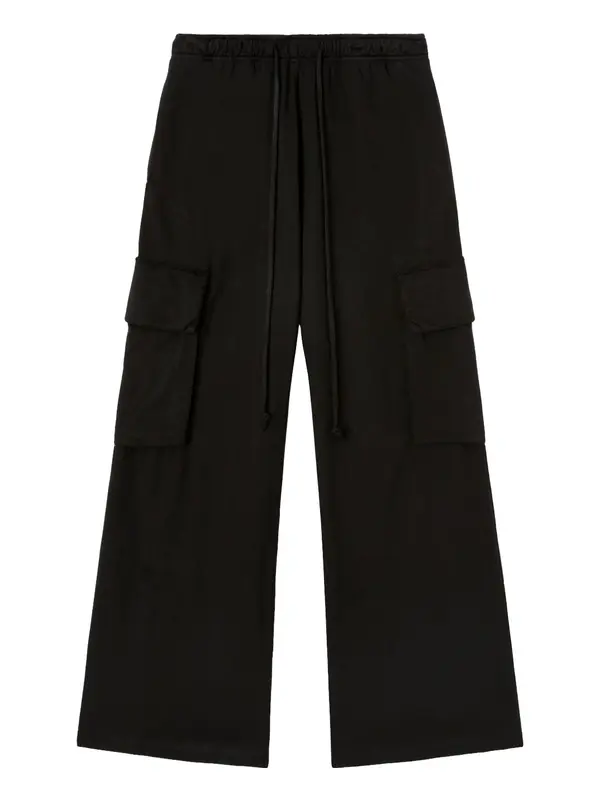 Palm Angels Wide-leg Cargo Trousers - Black
