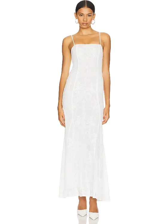 LOBA Caesarea Embroidered Maxi Dress - Ivory