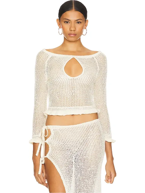LOBA Alexius Sequin Top - Ivory