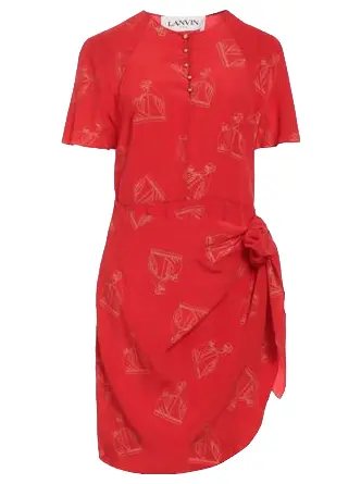 LANVIN Silk Mini Dress - Tomato Red
