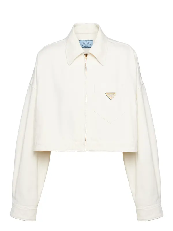 Prada Denim Blouson Jacket - White
