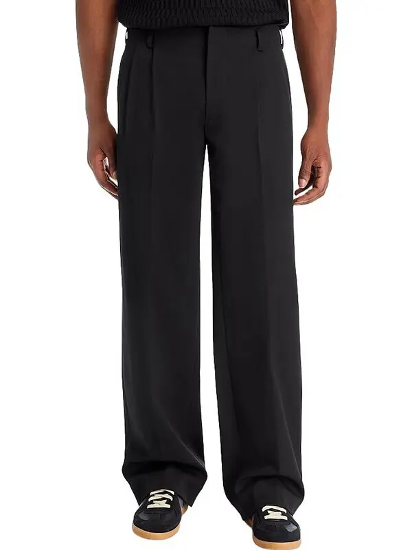 Simkhai Leroy Relaxed Straight Fit Pleated Pants - Black