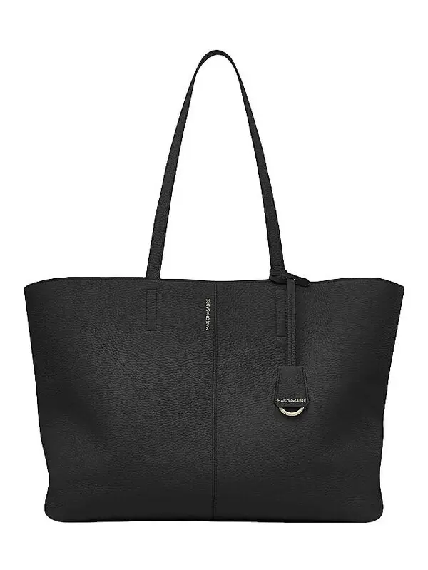 MAISON DE SABRE Large Leather Zipped Soft Tote - Black Caviar