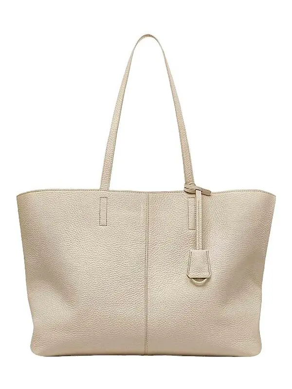 MAISON DE SABRE Large Leather Zipped Soft Tote - Saharan Nude