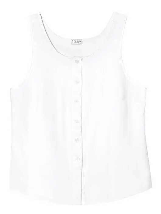 SFERRA Caricia Buttoned Tank Top - Ivory/ivory