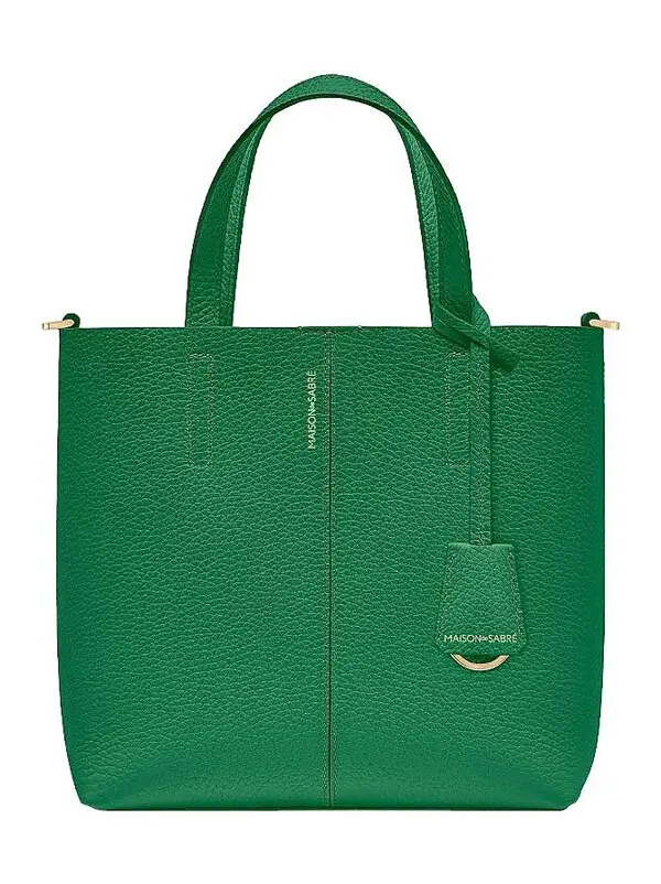 MAISON DE SABRE Small Leather Soft Tote - Emerald Lily