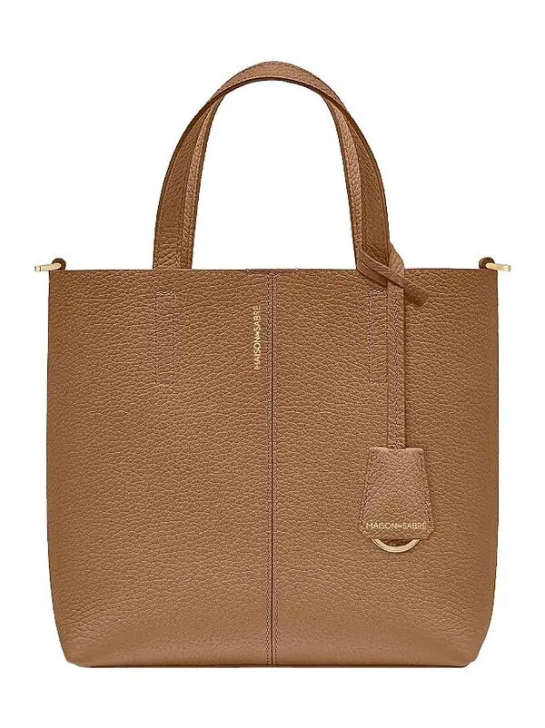 MAISON DE SABRE Small Leather Soft Tote - Sandstone Manhattan