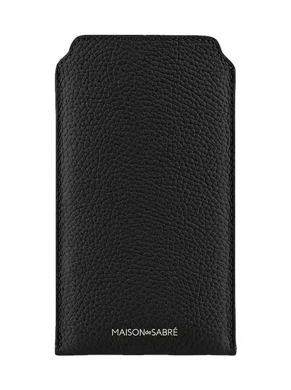 MAISON DE SABRE Leather Sunglasses Sleeve - Black Caviar
