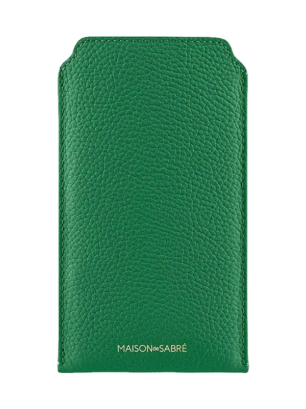 MAISON DE SABRE Leather Sunglasses Sleeve - Emerald Green