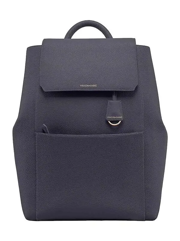 MAISON DE SABRE Large Leather Soft Backpack - Graphite Grey