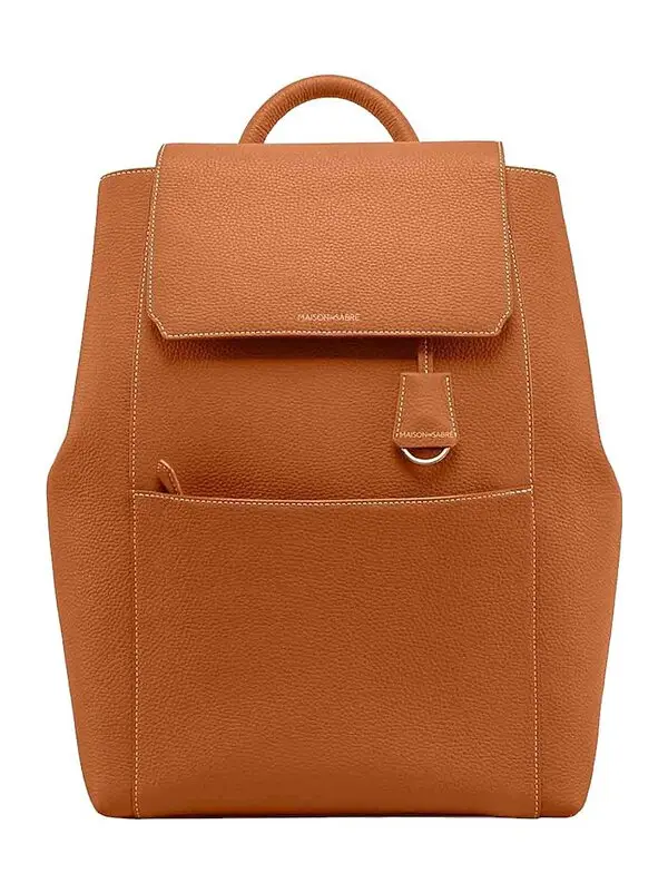 MAISON DE SABRE Large Leather Soft Backpack - Pecan Brown