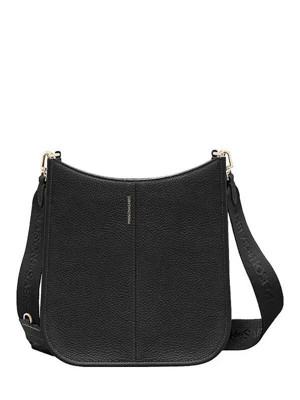 MAISON DE SABRE Leather Saddle Crossbody Bag - Black Caviar