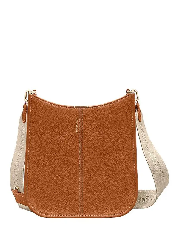 MAISON DE SABRE Leather Saddle Crossbody Bag - Pecan Brown