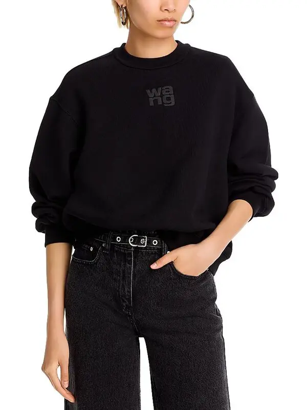 Alexander Wang Essential Terry Crewneck Sweatshirt - Black
