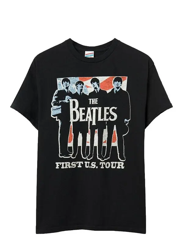 Junk Food Clothing The Beatles First U. S. Tour Flea Market Tee - Black