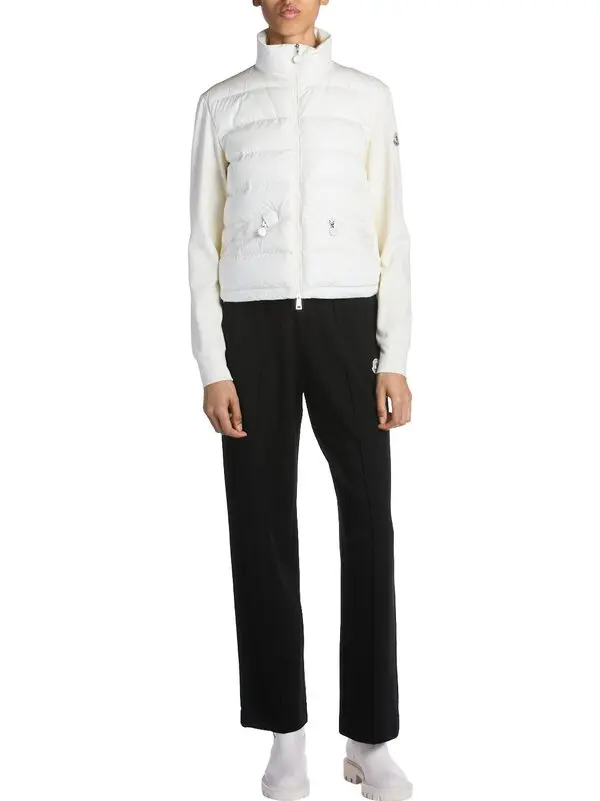 Moncler Mixed Media Puffer Cardigan - Silk White