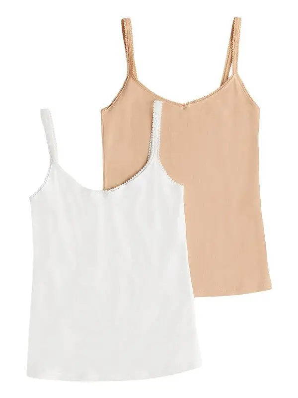 ON GOSSAMER Cabana Reversible Camisoles Pack Of 2 - Champage/white