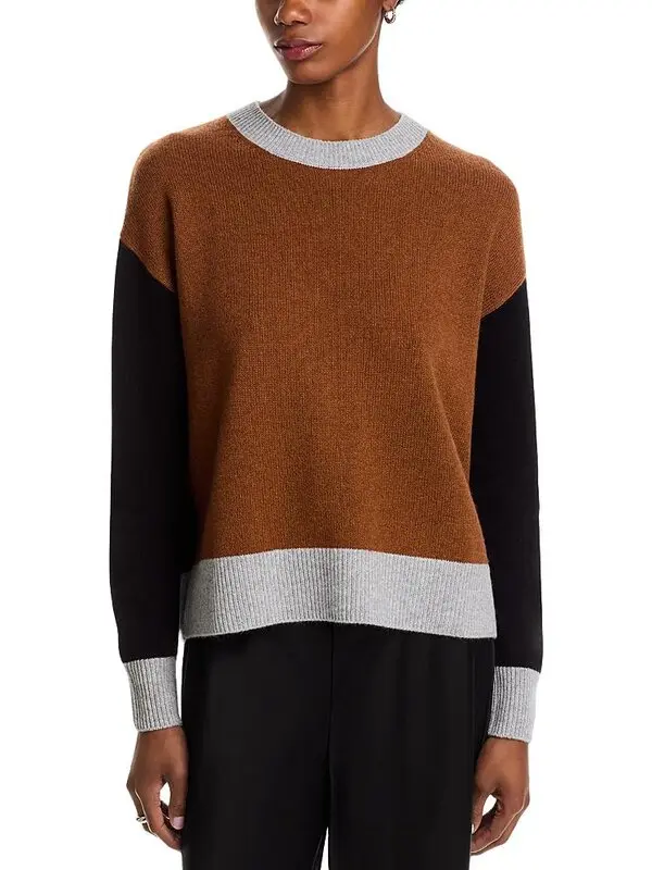 Bloomingdale'S Color Blocked Sweater - Nutmeg/black/light Grey