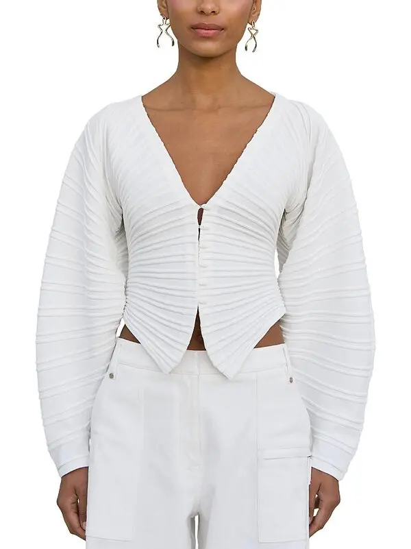 Cult Gaia Blair Volume Sleeve Cardigan - Off White