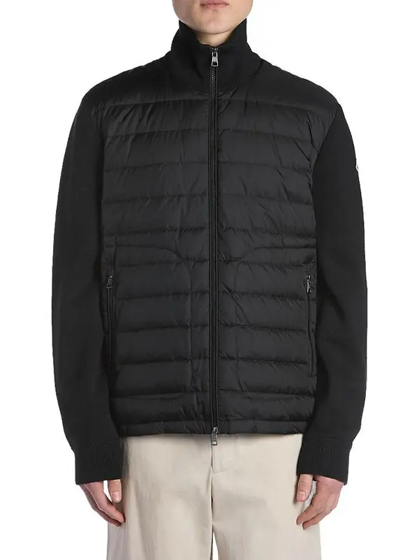 Moncler Zip Front Quilted Jacket - Black