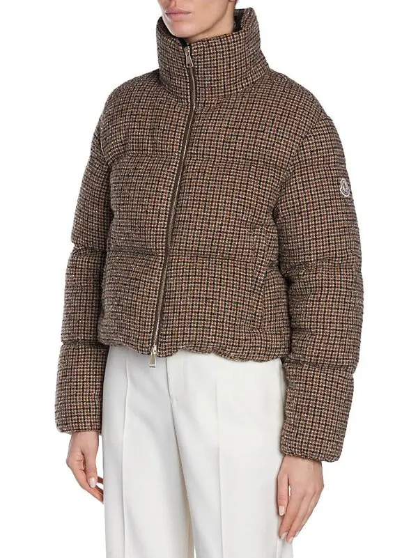 Moncler Seboune Wool Check Boucle Jacket - Beige