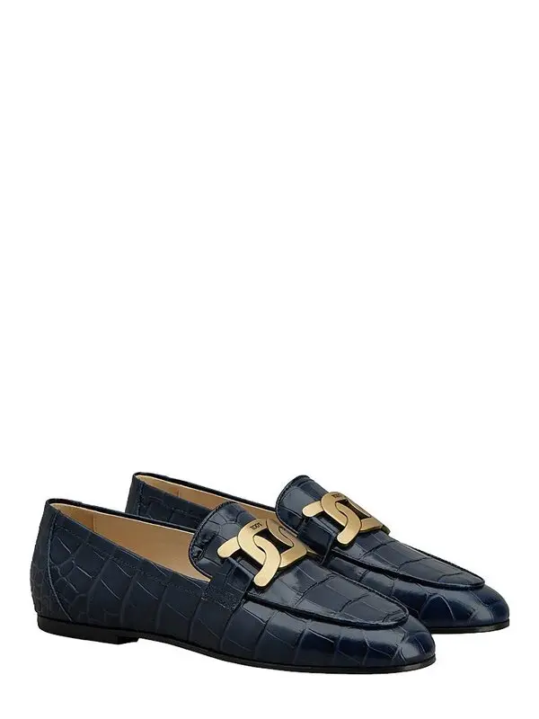 TOD'S Kate Embossed Loafers - Blue
