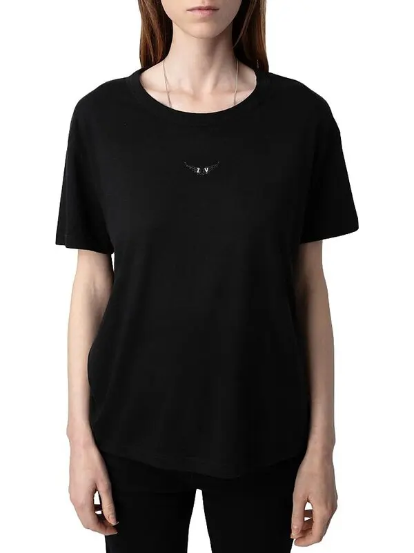 Zadig&Voltaire Mar Rhinestone Wings Tee - Noir