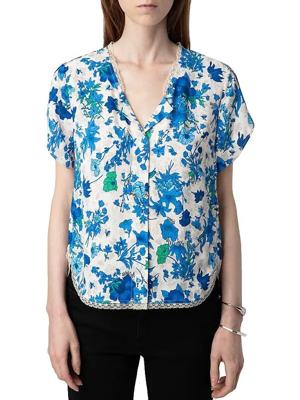 Zadig&Voltaire Tiffiny Floral Top - Ecru