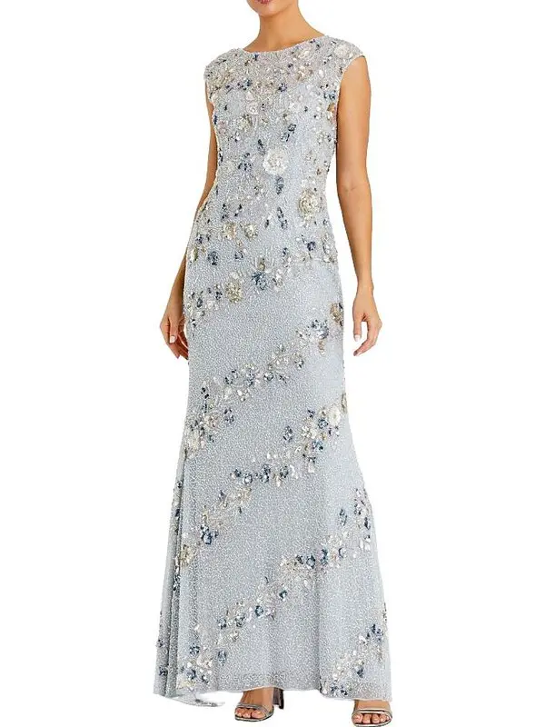 Mac Duggal Embellished Cap-sleeve Gown - Powder Blue