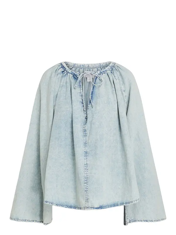 FRAME Faded Chambray Blouse - Light Denim