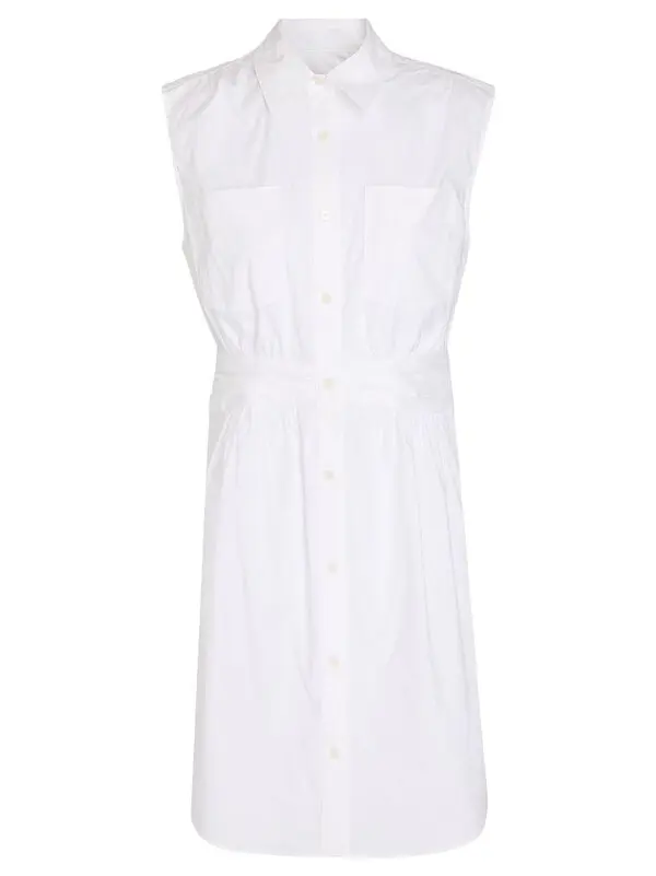 Derek Lam 10 Crosby Stretch-cotton Poplin Mini Shirt Dress - White